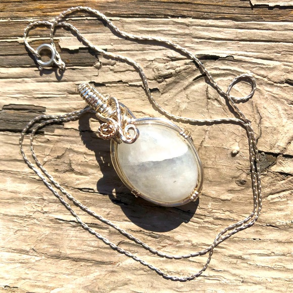 Jewelry | Host Pick Handmade Moonstone Pendant Beautiful Silver Wire ...